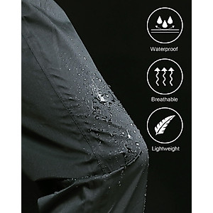 iCreek Women's Rain Pants Waterproof Hiking Pants Windproof Lightweight Over Pants Work Rain Outdoor for Golf, Fishing (Grey, Medium/31 Inseam)