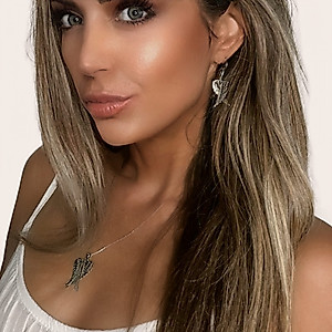 Sterling Silver Angel Wing Necklace For Women - Heart Angel Necklace - Angel Wings Necklace for Women - Guardian Angel Necklace Sterling Silver - Ivf Gifts For Women - Angel Jewelry for Women