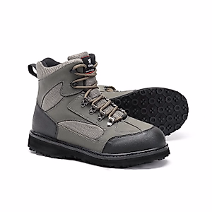 8 Fans Wading Boots for Men,Anti-Slip Rubble Sole Comfortable Durable Material Good for Fishing or Hunting Size13