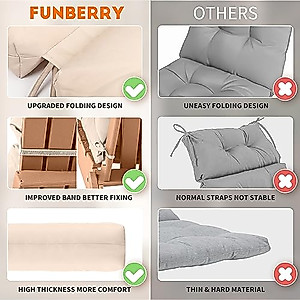 FUNBERRY Adirondack Chair Cushion,Outdoor Chair Cushions,Improved Comfy Patio Chair Cushions,Rocking Chair Cushion,Cushions for Adirondack Chairs,High Back Patio Chair Cushions