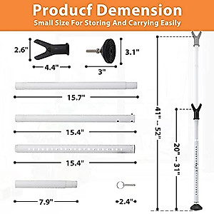 YeYeBest Door Security Bar & Sliding Patio Door Security Bar, Sliding Door Lock for Patio Door, Sliding Door, Window, Apartment, Home, Hotel Room, Removable Security Jammer Bar, White