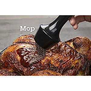 3-in-1 Barbecue Injector Basting Mop - Includes BBQ Chain Basting Brush & Meat Syringe to Baste, Marinate & Inject Food with Flavor - Grilling Accessory for Indoor Outdoor Use- Father's Day BBQ Gift