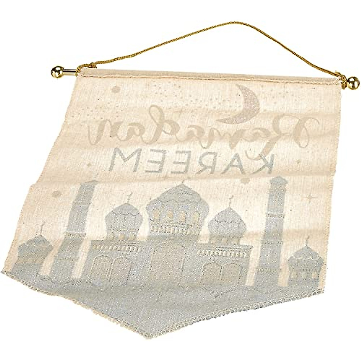 Ramadan Kareem Hanging Canvas Sign, 15" x 11", Multicolor, 1 Pc