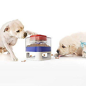 Monotre Dog Puzzle Feeder Toy with Button Interactive Mental Stimulation Food Dispenser, Improve Dog IQ Slow Feeding to Protect The Intestines, Suitable for Large, Medium and Small Dogs