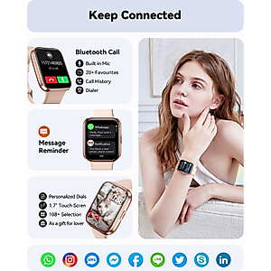 ENOMIR Smart Watch for Women, Compatible with iPhone/Samsung/Anroid Answer/Make Call& Alexa Built-in, Fitness Tracker with 100 Sports 5ATM Waterproof, Smartwatches with Heart Rate SpO2 Sleep Monitor