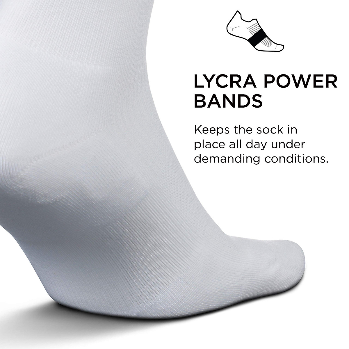 Feetures Unisex High Performance Cushion Quarter Sock (Large, White)