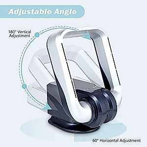 InfiniPower Bladeless Wall Mount Fan with Remote Control, 15.7" Small & Quiet Tower Fan 90° Adjustable Air Circulation Cooling for Bedroom Sleeping,Table/Desk,Living Room,Home,Office,Commercial Shop