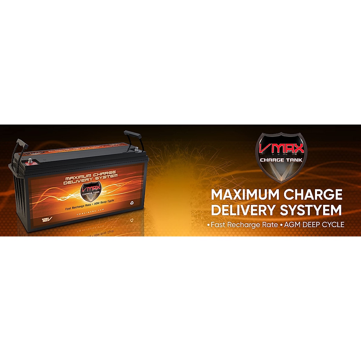 VMAX SOLAR BATTERY SLR200 12V 200Ah AGM Grp 4D Deep Cycle Battery compatible with Solar Grid Panel Energy Backup Unit