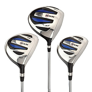 Ram Golf EZ3 Mens Steel Wood Set - Driver, 3 & 5 Wood - Headcovers Included