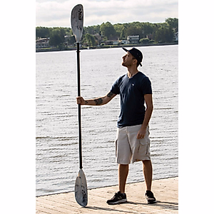 Pelican Poseidon Paddle - Aluminum Shaft with Reinforced Fiberglass Blades - Lightweight, Adjustable Kayaks Paddles - Perfect for Kayaking Boating & Kayak Fishing - 94.5 in - Granite/Black