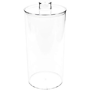 Pioneer Plastics 279C Clear Round Plastic Container with Lid, 4.0625" W x 8.125" H