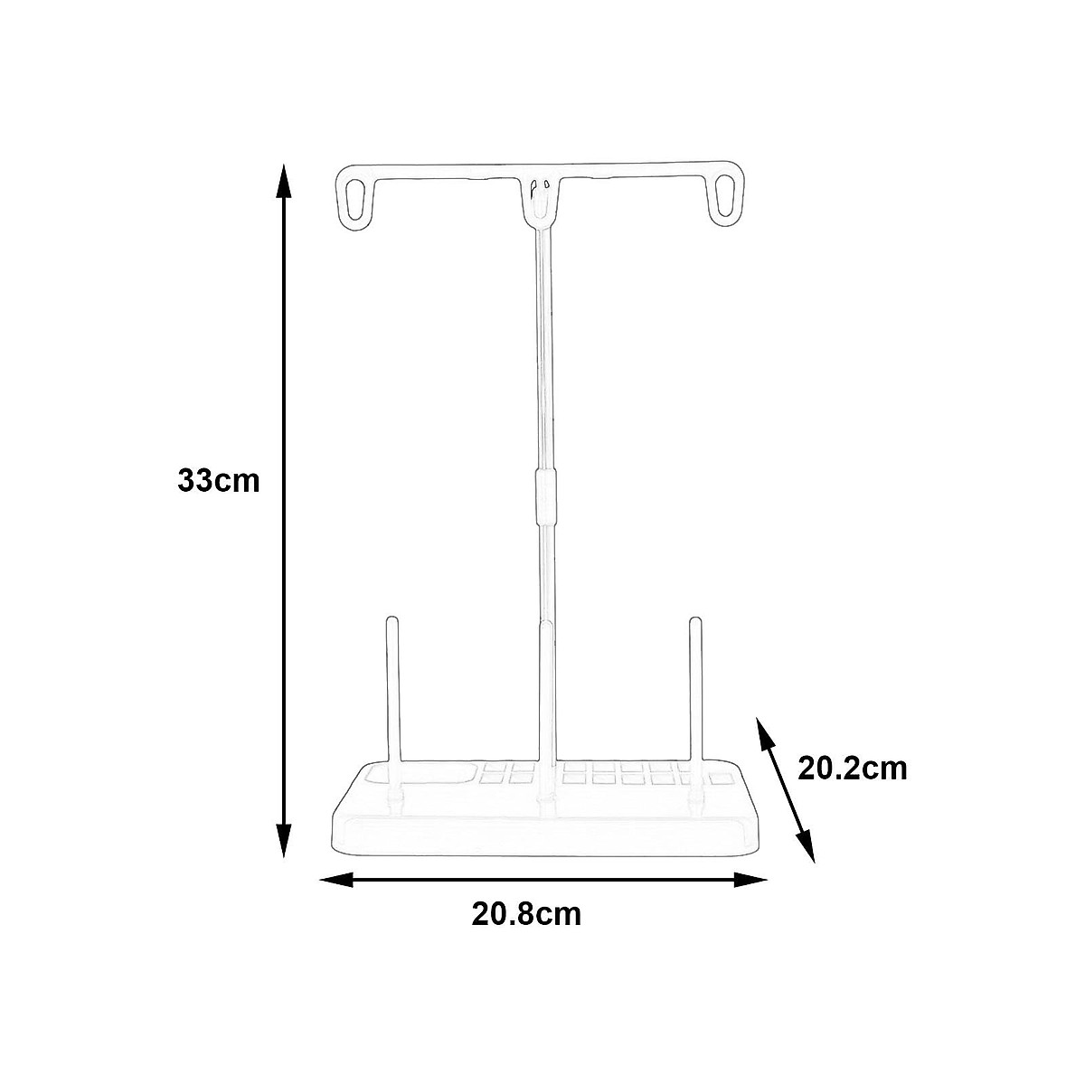 Generic Sewing Thread Organizer Stand with 3 Spools Holder, Green, 33cmx20.8cmx20.2cm