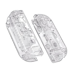 eXtremeRate Transparent Clear Joycon Handheld Controller Housing (D-Pad Version) w/Full Set Buttons, DIY Replacement Shell Case for Nintendo Switch & Switch OLED Joy-Con – Console Shell NOT Included
