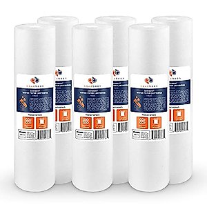 Aquaboon 1 Micron 20" x 4.5" Sediment Water Filter Replacement Cartridge | Whole House Sediment Filtration | Compatible with AP810-2, SDC-45-2005, FPMB-BB5-20, P5-20BB, FP25B, 155358-43, 6 Pack
