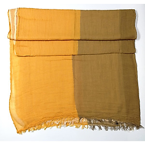 Shanlin Unisex Cotton Scarves for Men and Women (3-Tone Ginger Beige)