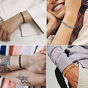 PROSTEEL Chain Bracelet Mens Women Man Jewelry Gifts Him Curb Chains Silver Bangle Stainless Steel Cuban Link Bracelets for Men