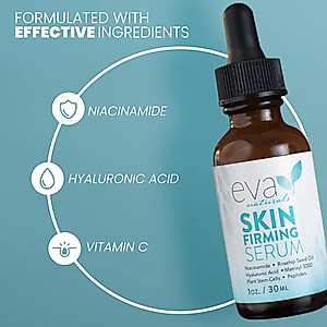 Eva Naturals Skin Firming Serum with Niacinamide and Hyaluronic Acid, 1 oz