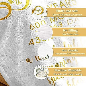 50th Anniversary Blanket Gifts with Gifts Box, 50th Anniversary Wedding Gifts for Parents Couple Friends, Gifts Ideas for 50th Anniversary, 50th Anniversary Decorations Blanket Gifts for Him Her