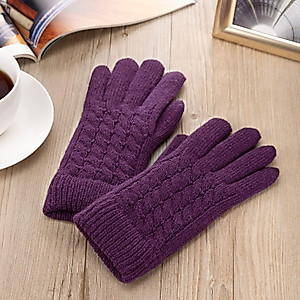 Be Your Own Style BYOS Women’s Winter Classic Cable Warm Plush Fleece Lined Knit Gloves