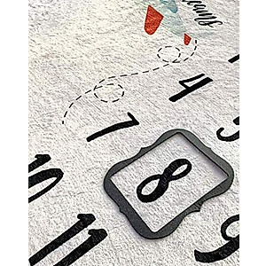 Baby Monthly Milestone Blanket | Includes Felt Frame and Baby Aviator Hat | 1 to 12 Months | Premium Extra Soft Fleece | Best Photography Backdrop Prop for Newborn Boy & Girl (Airplane Blanket)