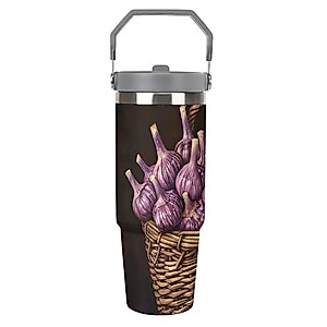 SYJTGDE Large Capacity Car Cup Garlic in Flower Basket Fashionable Upgrade Car Cup Advanced And Beautiful Travel Cup