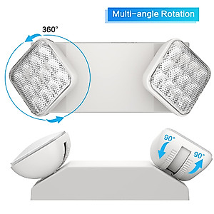SPECTSUN 8 Pack LED Exit Emergency Light Combo with Battery Backup-US Standard Commercial Corded Emergency Exit Sign Lights for Home Power Failure,UL 924 Certified,Exit Signs Emergency Light Combo