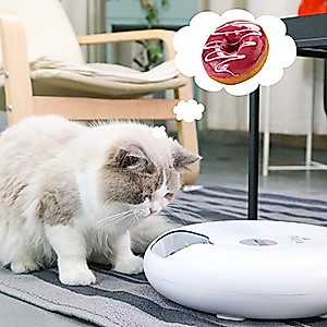 iPettie Donuts 6-Meal Automatic Wet and Dry Food Pet Feeder with Programmable Timer, Auto Dispenser for Cat and Small & Medium Dog, Batteries & USB Power Supply, White