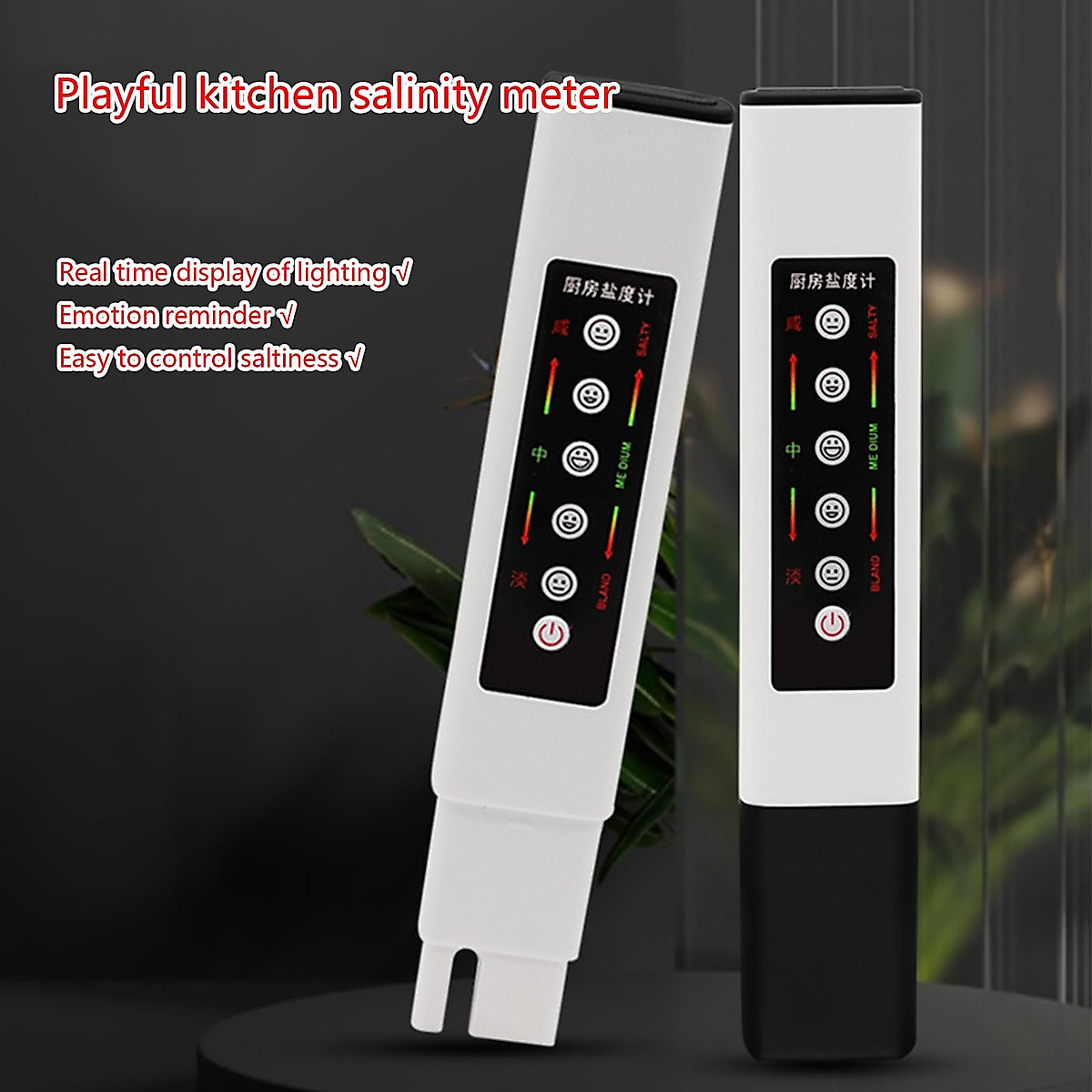 XROLAND Food Salinity Tester Meter Detector, Salinity Electronic Meter Tester, LED Display Salinity Meter Kitchen Supply, Size:Approx.155x29x14mm