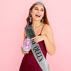 AOPRIE Birthday Crown for Women Birthday Queen Sash Silver Birthday Tiara for Women Princess Crown Rhinestone Happy Birthday Accessories Party Favor