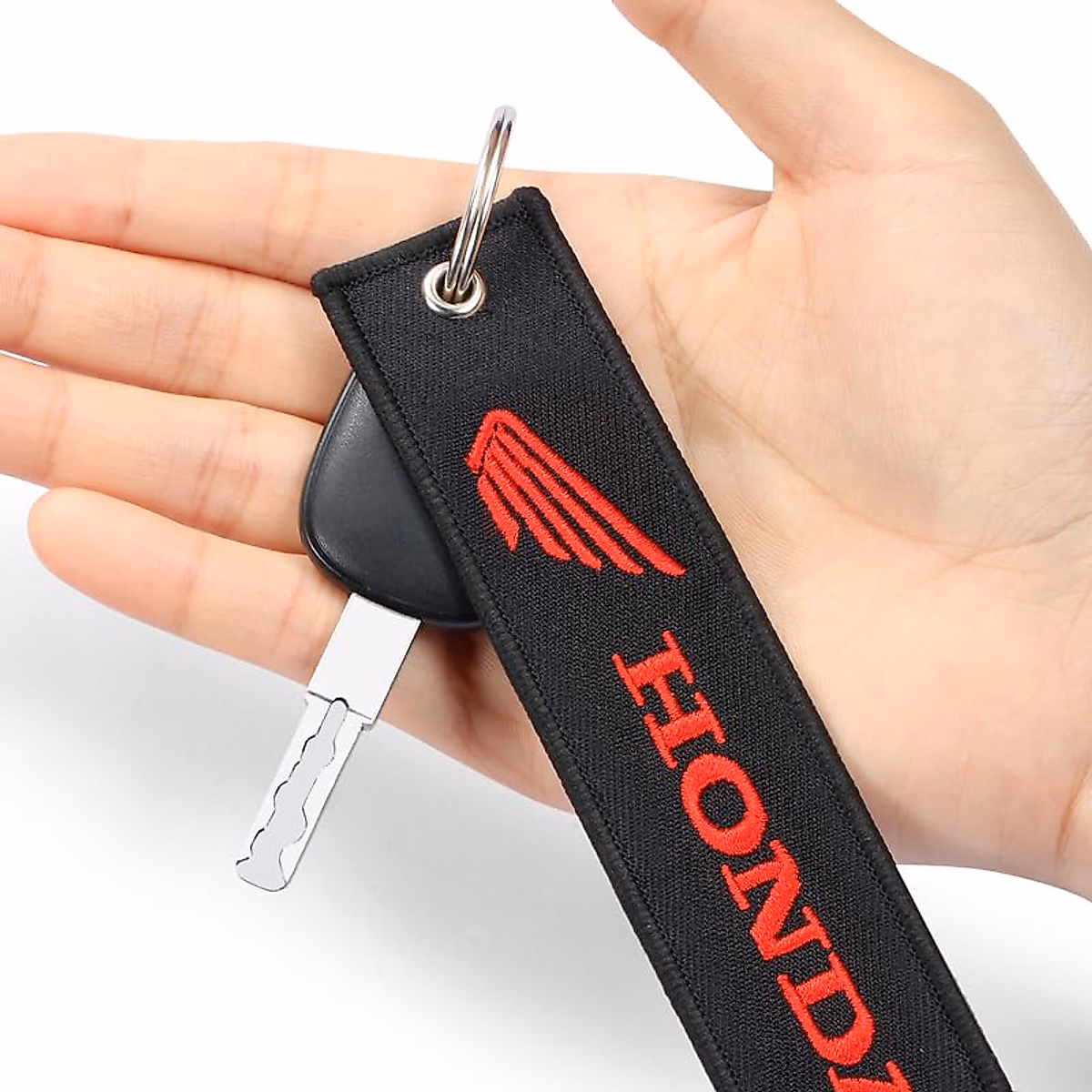 Thcyoe Embroidery Keychain Key Ring Compatible with Honda,Motorcycle Key Chain Keyring for CBR, CB, GL, CM, NC, CFR, X-ADV 750, NSS 750 Series,Accessories for Motorcycle Key