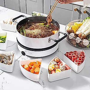 WUWEOT Nut and Candy Serving Tray, Round Plastic Platters Food Storage Container, Appetizer Tray with 5 Individual Dishes for Nuts, Dried Fruit, Snacks, Candies, Veggies (10.6" x 3.5")