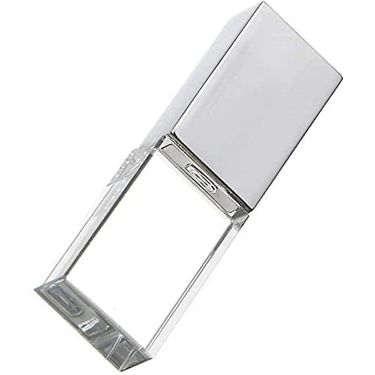 HONGPAS New Crystal Transparent Rectangle Genuine USB Flash Drive 3.0 LED Lighting Memory Stick Birthday Wedding Gift Pen Drive,Silver (32GB)…