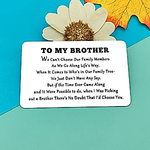 To My Brother Gifts Brother Engraved Wallet Card Brother Gift from Sister Brother Christmas Birthday Gifts for Big Brother Little Brother Step Brother Wedding Retirement Graduation Gift Family Present