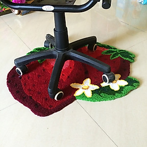 Newrara Strawberries Modern Shag Area Rugs Strawberries Mat Living Room Carpet Bedroom Rug for Children Play Solid Home Decorator Floor Rug and Carpets