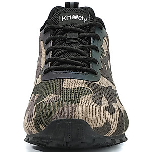 ikunka Men'S Fashion Sneakers Lightweight Breathable Walking Shoes Tennis Cross Training Shoe Non Slip Trail Running Shoes（Camo 11.5）