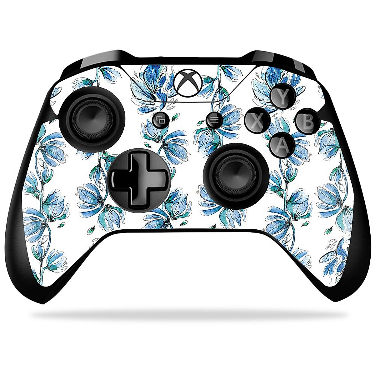MightySkins Skin Compatible with Microsoft Xbox One X Controller - Blue Vines | Protective, Durable, and Unique Vinyl Decal wrap Cover | Easy to Apply, Remove, and Change Styles | Made in The USA