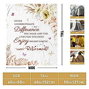 Dfaqehk Retirement Gifts for Women or Men 2023, Retired Gifts for Women, Best Retirement Gift Throw Blanket 60 x 50 Inch, Going Away Gift, Goodbye Gifts, Leaving Gifts for Coworkers Friends