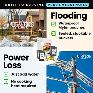 Heaven’s Harvest Emergency Food Supply (72 Entrée Servings) — 100% Real Freeze-Dried Survival Food Kit with a 25-Year Shelf Life. Non-Perishable, Freeze-Dried, MRE Meals/Non-Perishable Camping Food