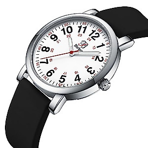 Blekon Original Nurse Watch - Medical Scrub Colors, Easy Read Dial, Second Hand, Water Resistant Watch (Black)