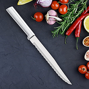 Rada Cutlery Serrated Slicing Knife – Stainless Steel Blade With Aluminum Handle Made in the USA