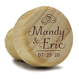My Personal Memories Custom Personalized Wood T-Cork Wine Stopper - Engraved Bulk Wedding Favors (1)