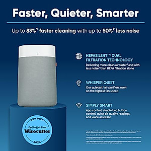 BLUEAIR Air Purifiers for Large Rooms, Cleans 3,048 Sqft In One Hour, HEPASilent Smart Air Cleaner For Home, Pets, Allergies, Virus, Dust, Mold, Smoke - Blue Pure 211i Max