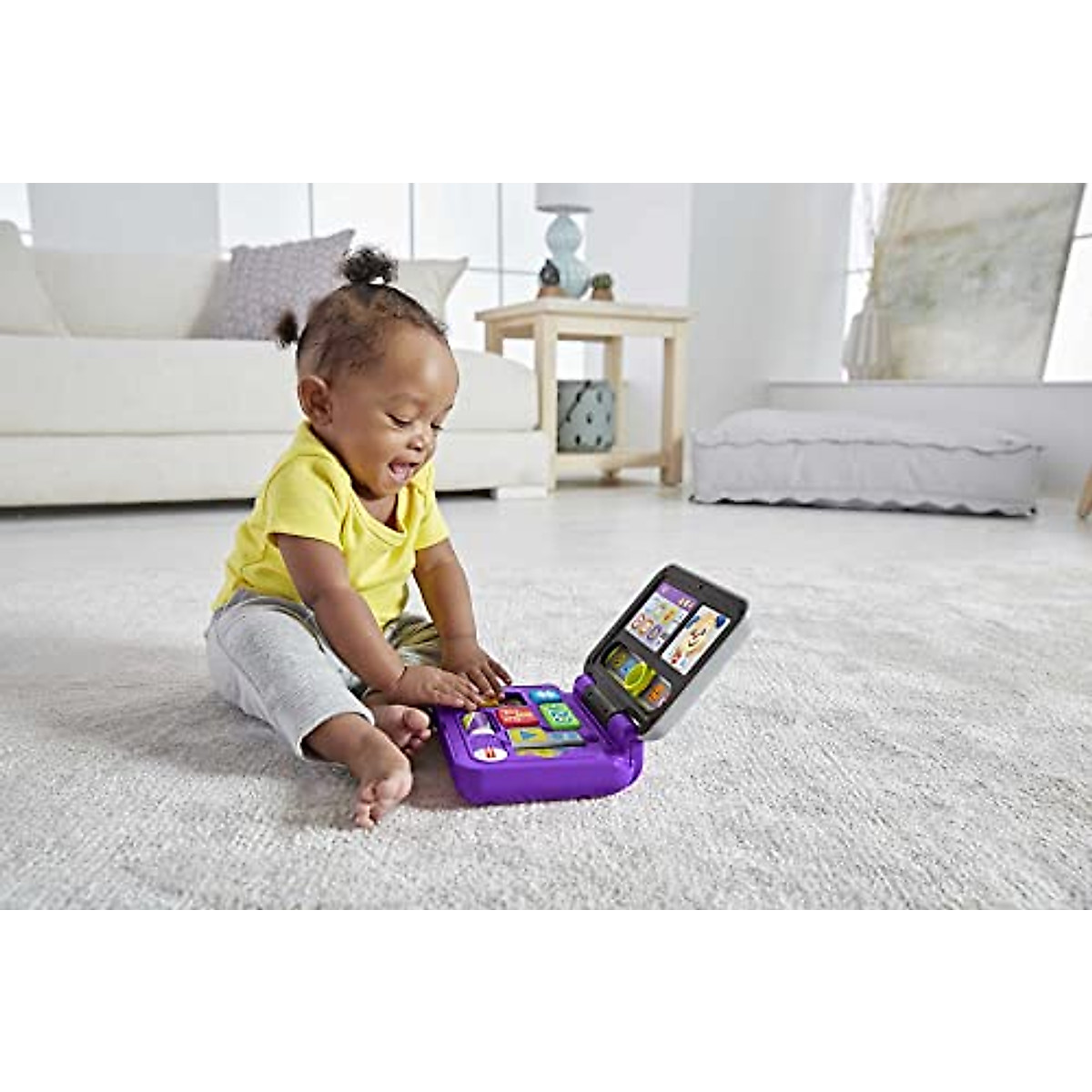 Fisher-Price Laugh & Learn Baby Toy Click & Learn Laptop Pretend Computer with Music and Lights for Ages 6+ Months (Amazon Exclusive)
