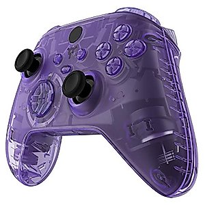 eXtremeRate Clear Atomic Purple Controller Full Set Housing Shell Case w/Buttons for Xbox Series X/S, Custom Replacement Side Rails Front Back Plate Cover for Xbox Series S & Xbox Series X Controller
