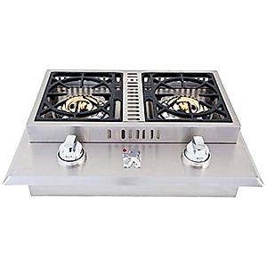Lion Premium Grills L1707 Propane Gas Double Side Burner, 26-3/4 by 20-1/2-Inch