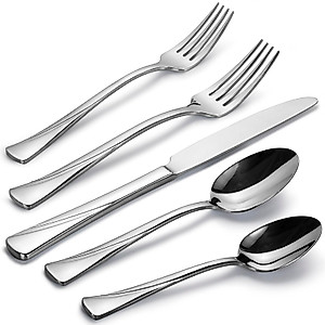 Alata Alice 20-Piece Silverware Set Stainless Steel Flatware Set,Service for 4,Mirror Polished Cutlery Set,Dishwasher Safe