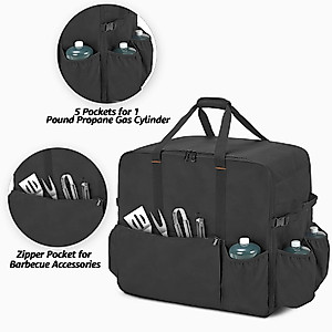 samdew 22 Inch Tabletop Griddle Carry Bag, Outdoor Griddle Cover Compatible with 22 Inch Tabletop Griddle with Hood, Portable Griddle Storage Case for Tabletop Griddle 22-Inch with Hood, Bag Only