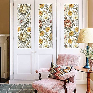 Blooming Wall Beige Multicolor Peony Daisy Peel and Stick Wallpaper Self Adhesive Wall Mural Wall Decor, 14.5 Square Ft/Roll