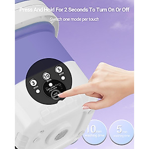 NISHCON Portable Washing Machine, 11L Upgraded Large Capacity Mini Washer with Spin Basket, Small Washing Machine for Apartments, Travel Laundry, Camping, RV, Dorm (Purple+White)