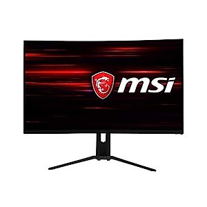 MSI 32"" Full HD RGB LED Non-Glare Super Narrow Bezel 1ms HDR Ready 2560 x 1440 165Hz Refresh Rate Free Sync Height Adjustable Curved Gaming Monitor (Optix MAG322CQR), Black